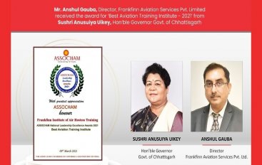 Frankfinn receives award for 'Best Aviation Training Institute- 2021 ...