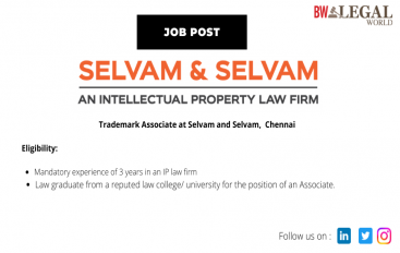 [JOB POST] Trademark Associate at Selvam and Selvam, Chennai - BW Legal ...