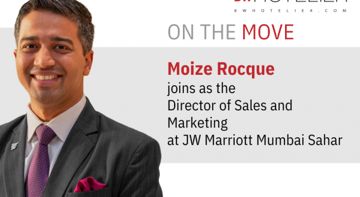 Moize Rocque joins as the DoSM at JW Marriott Mumbai Sahar - BW Hotelier