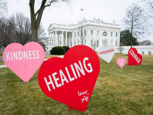 First lady Jill Biden gives Valentine's Day surprise, installs hearts ...