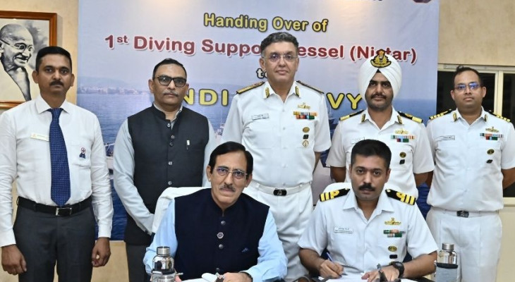 First Indigenous Diving Support Vessel Nistar Delivered To Indian Navy ...