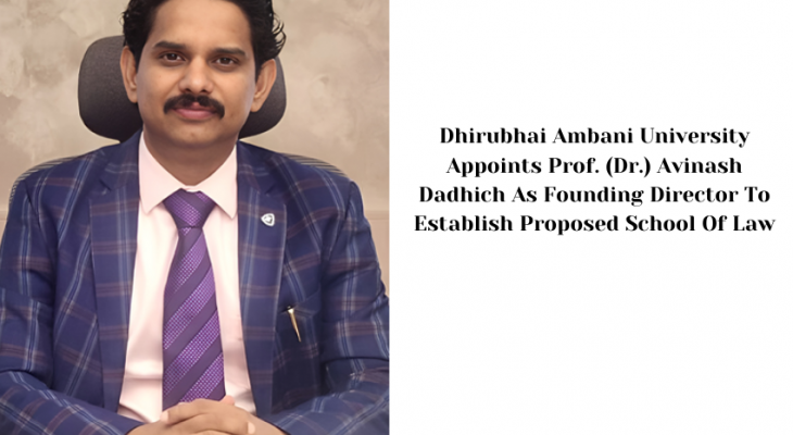 Dhirubhai Ambani University Appoints Prof. (Dr.) Avinash Dadhich As ...