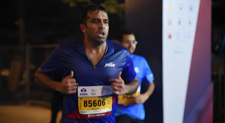 Parth Jindal Completes Half Marathon At Tata Mumbai Marathon 2026