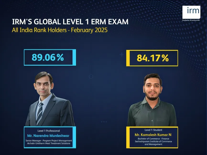 Institute Of Risk Management (IRM), India Affiliate Declares Level 1 ...